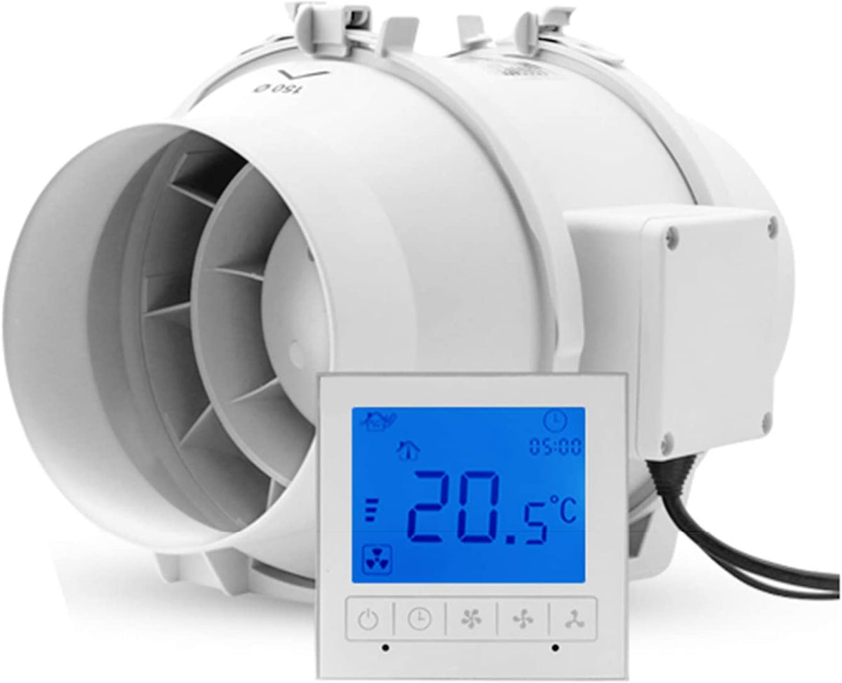 Duct Extractor Fan with Timer Smart Controller for Bathroom, Greenhous ...